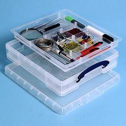 7 Litre Really Useful Clear Stackable Storage Boxes with locking lids